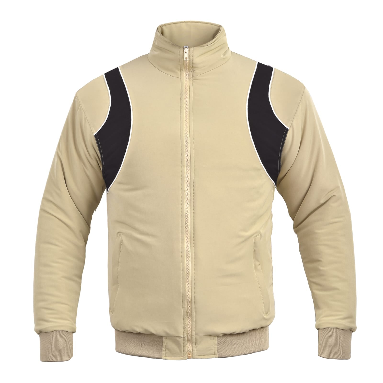 Men's Premium Two-Tone Casual Jacket | Beige & Black – Khambra Sports
